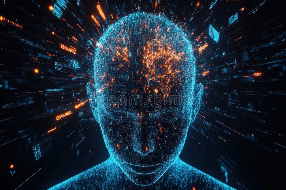 Hyper-Detailed Visualization of Data Overload in a Digital Head Concept Stock Photo - Image of ...