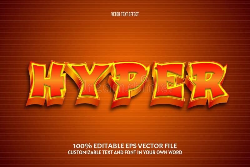Hyper Editable Text Effect 3 Dimension Emboss Comic Style Stock Vector ...