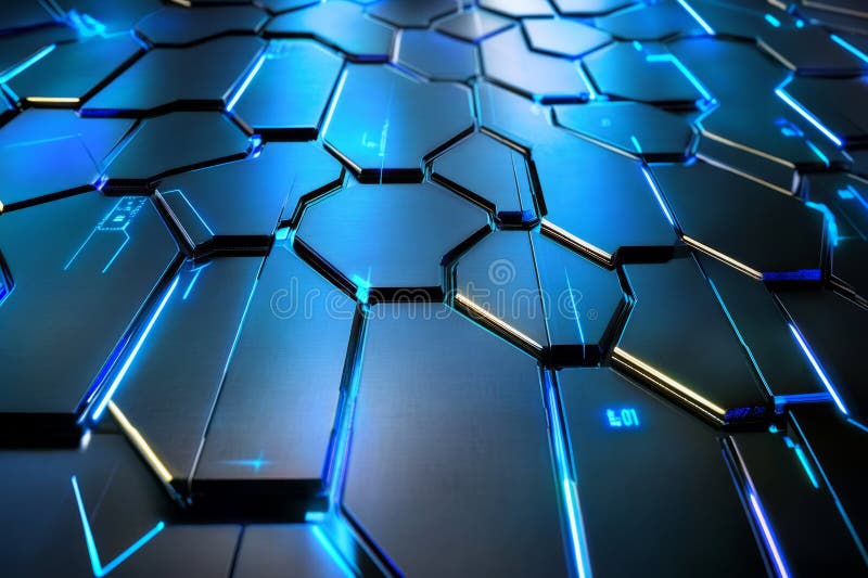 A Hyper-futuristic Underground Bunker with Walls Covered in Hexagonal ...