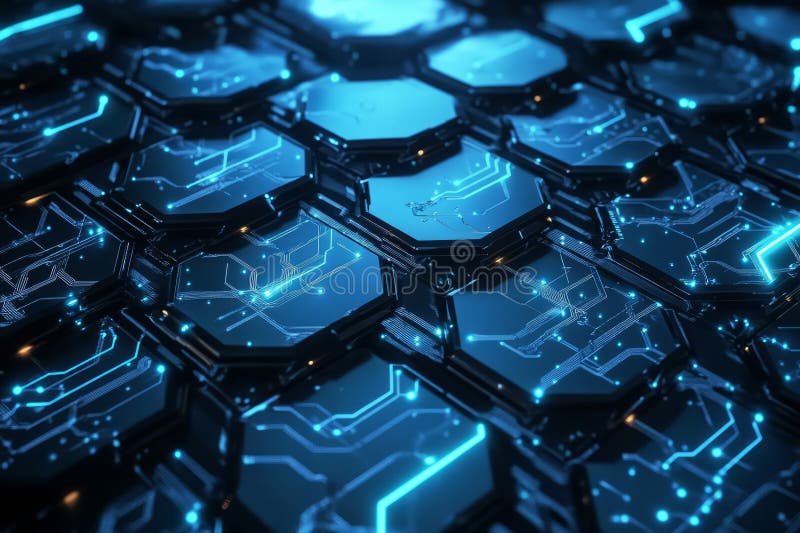 A Hyper-futuristic Underground Bunker with Walls Covered in Hexagonal ...