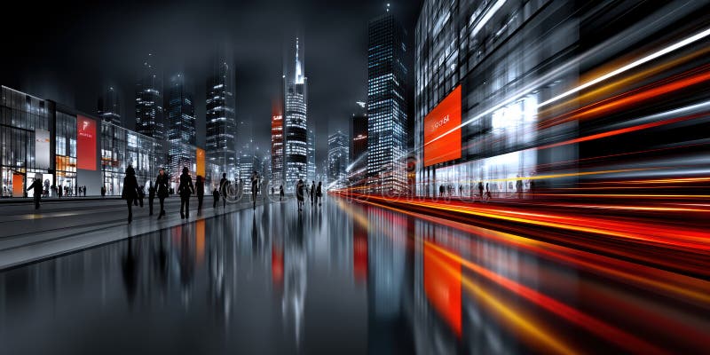Hyper-modern City Intersection at Night Streets Editorial Image ...