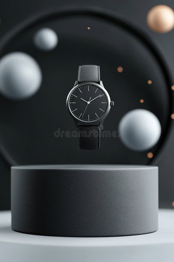 This Hyper-modern Setting Features a Floating Black Leather Watch ...