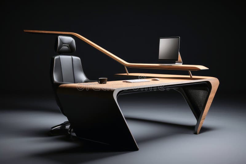 A Hyper Modern Working Desk Concept Stock Illustration - Illustration ...