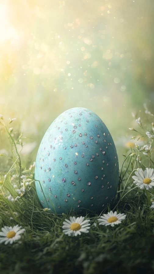 Luxurious Hyperrealistic Easter Scene with Watercolor Effect Stock ...