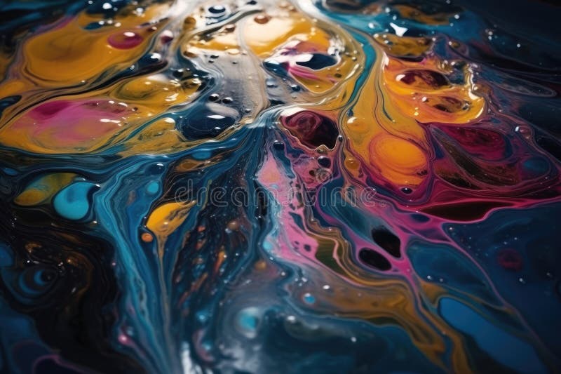 Hyper Realistic Abstract Acrylic Pour. AI Generated Stock Illustration ...