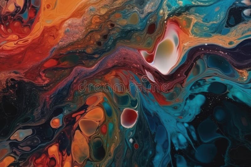 Hyper Realistic Abstract Acrylic Pour. AI Generated Stock Illustration ...