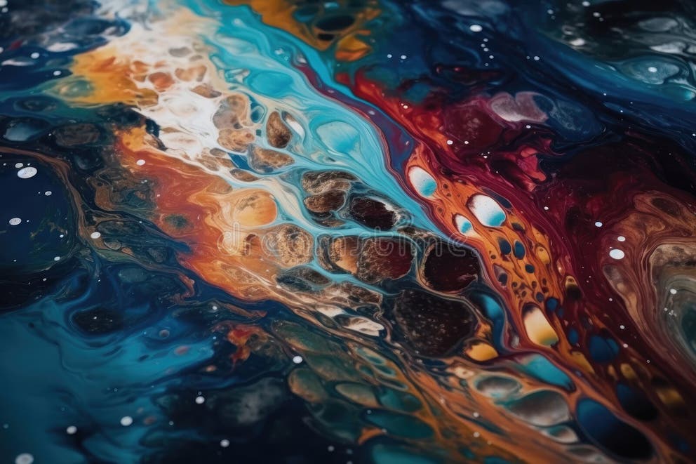 Hyper Realistic Abstract Acrylic Pour. AI Generated Stock Illustration ...