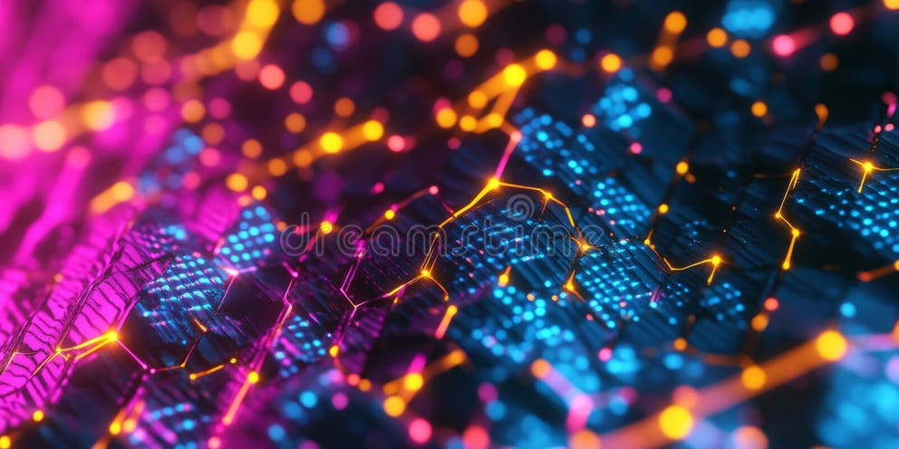 A Hyper-realistic Abstract Background with a Matrix of Pulsating ...