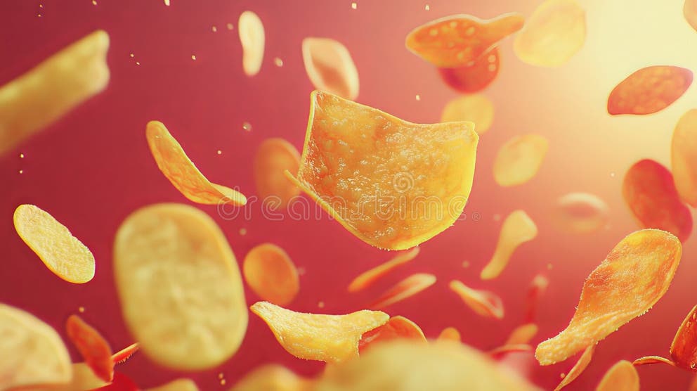 Hyper Realistic Advertisement for Single Chips Packet with Vivid Colors ...