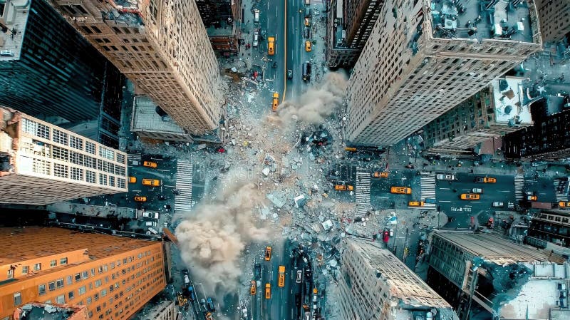 Hyper-realistic Aerial View Captures a City Significant Earthquake ...