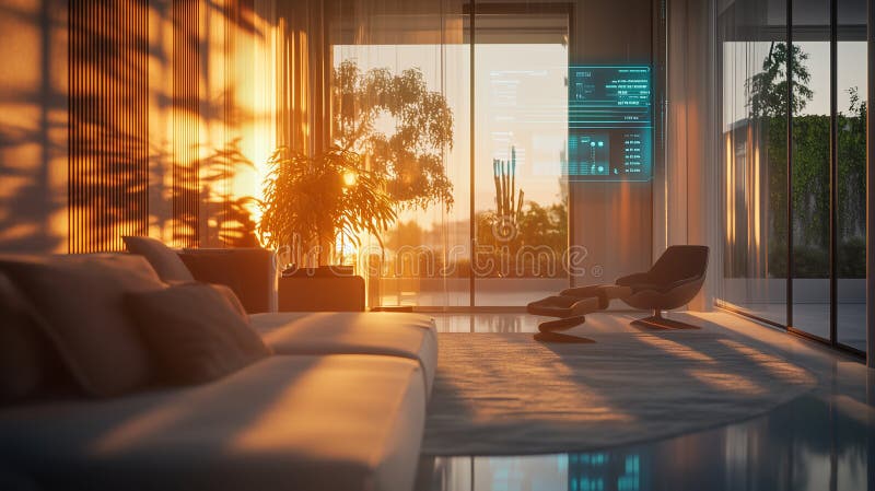 Hyper-realistic AI Personal Assistant Projecting in a Modern, Sunlit ...