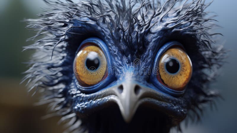 Hyper-realistic Animated Emu Face in Cinema4d Style Stock Illustration ...