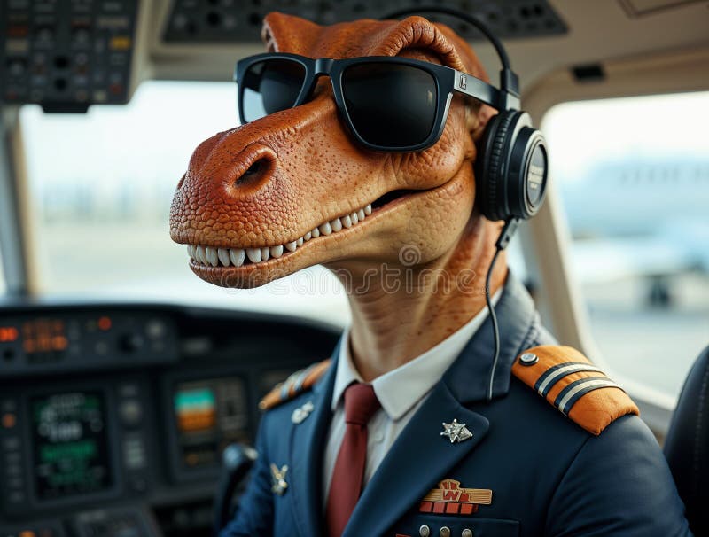 Hyper-realistic Anthropomorphic Dinosaur Portrait Stock Illustration ...