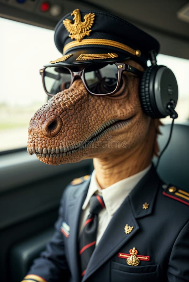 Hyper-realistic Anthropomorphic Dinosaur Portrait Stock Illustration ...