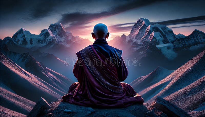 Buddhist Monk Sitting in the Lotus Position Stock Image - Image of ...