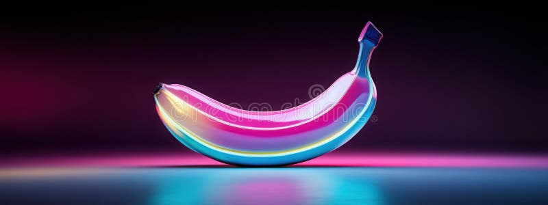 Hyper-realistic Banana with Inverted Colors Under Studio Lighting ...