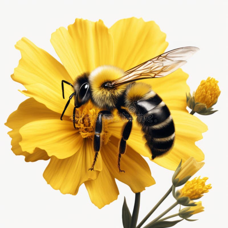Hyper-realistic Bee Illustration in Georgia O Keeffe Style Stock ...