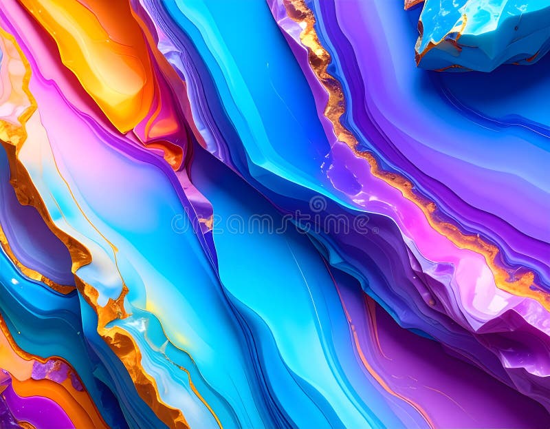Hyper-Realistic Bioluminescent Marble Wall Stock Image - Image of ...