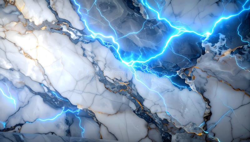 Hyper-Realistic Bioluminescent Marble Wall Stock Illustration ...