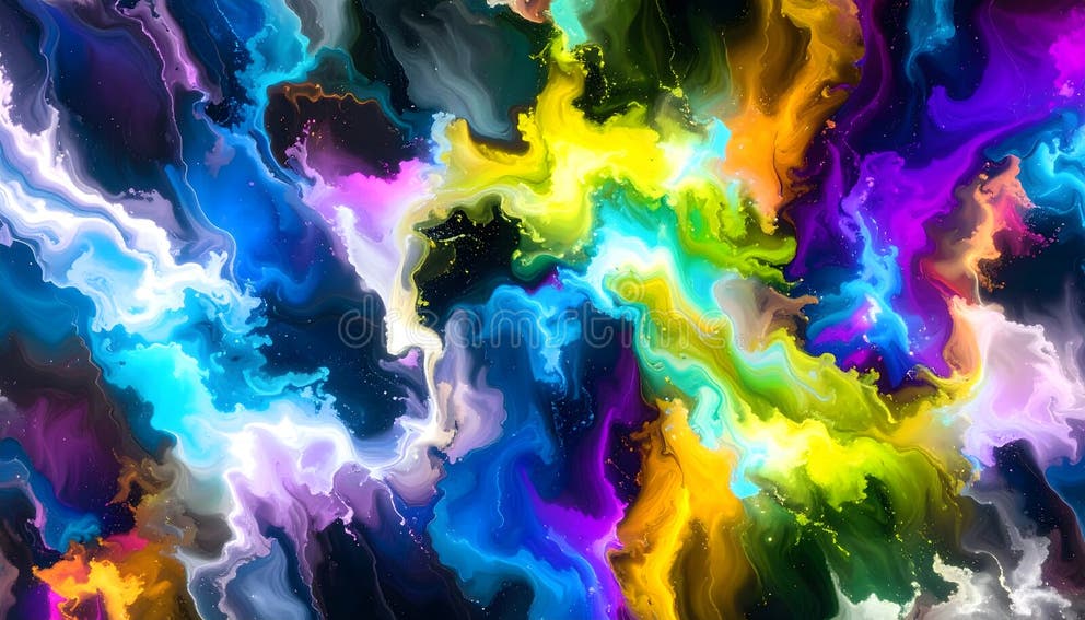 Hyper-Realistic Bioluminescent Marble Wall Stock Illustration ...