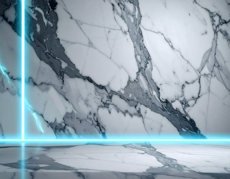 Hyper-Realistic Bioluminescent Marble Wall Stock Illustration ...
