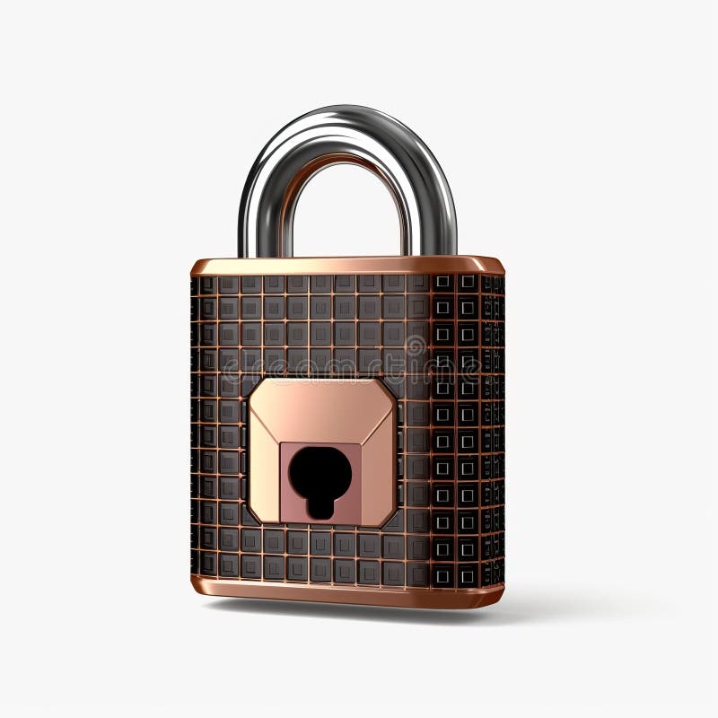 Hyper-realistic Black and Copper Padlock with Pixel Perfect Details ...