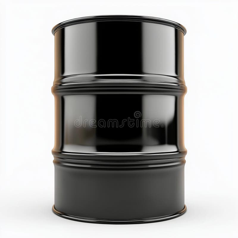 Hyper Realistic Black Oil Barrel Front View, High-Resolution, No Shadow ...