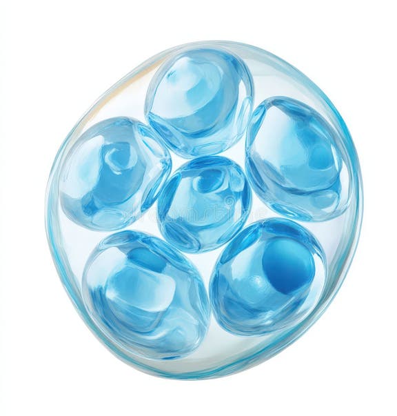 Hyper-Realistic Blue Cells Inside Egg Cell on White Background Stock ...
