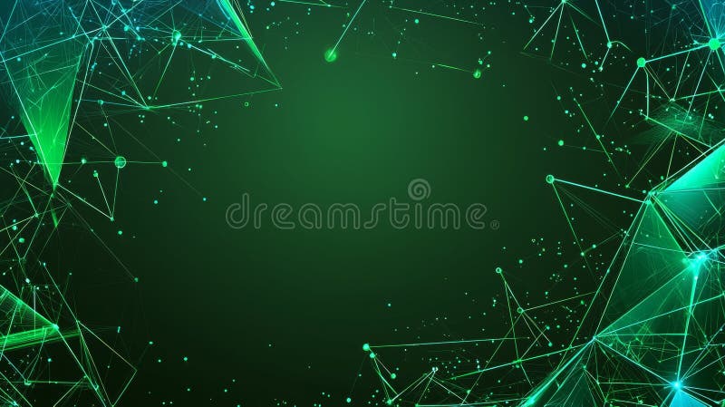 Hyper-realistic Blue-green Technology Background with Cyber Network ...