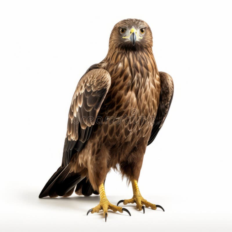 Hyper-realistic Brown Eagle Illustration on White Background Stock ...