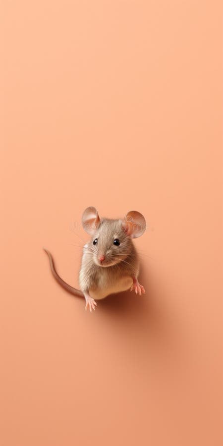 Hyper-realistic Brown Mouse on Peach Background - Perfect for Mobile ...