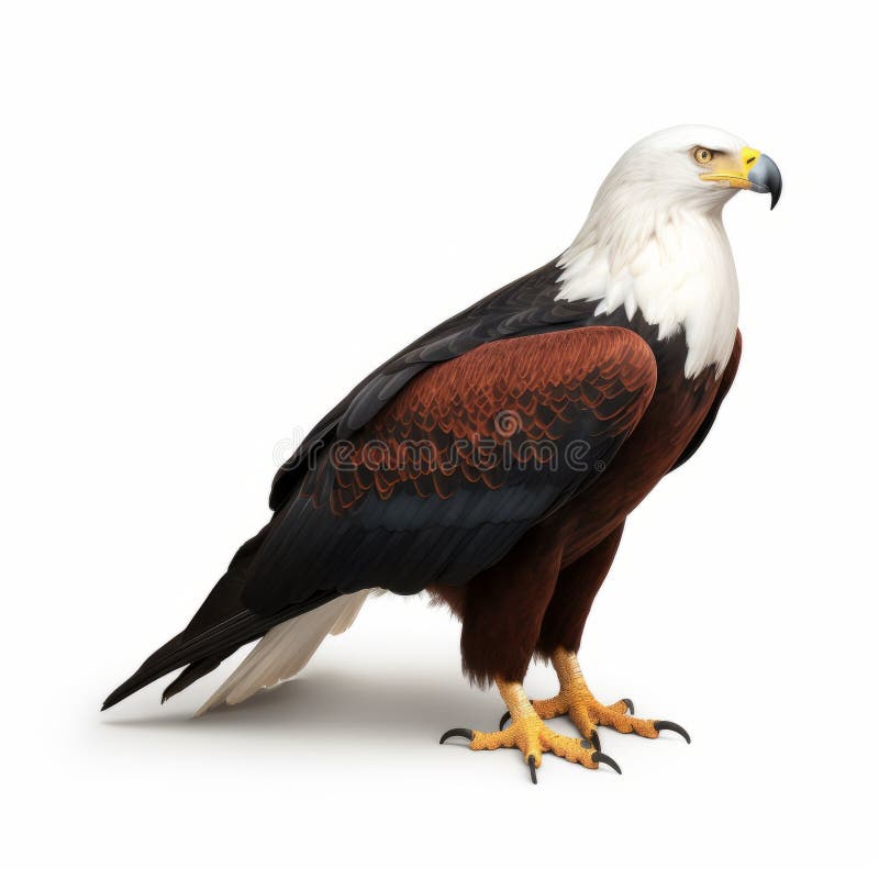 Hyper-realistic Bull Eagle Standing on White Background Stock ...
