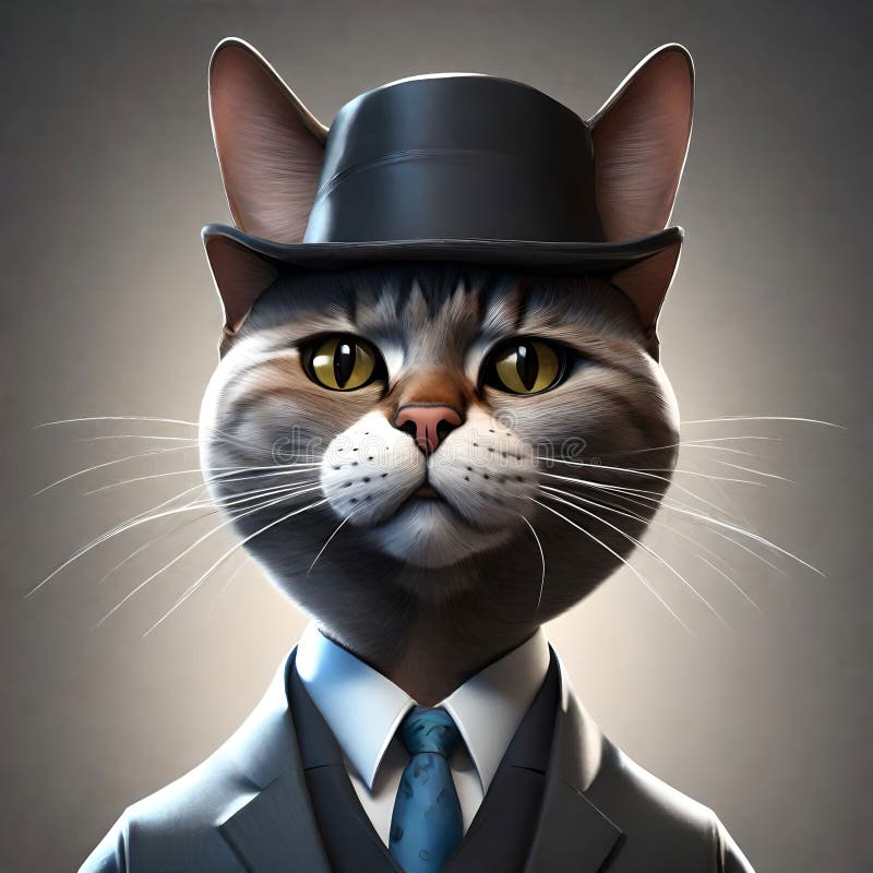 Hyper Realistic Cat Portrait in Modern Dress - NFT Art Stock ...