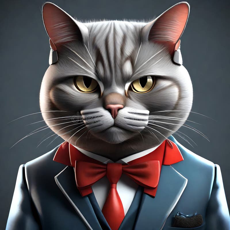 Hyper Realistic Cat Portrait in Modern Dress - NFT Art Stock ...