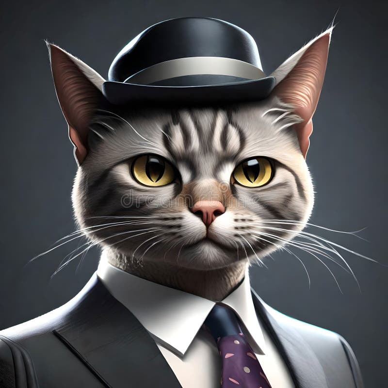 Hyper Realistic Cat Portrait in Modern Dress - NFT Art Stock ...