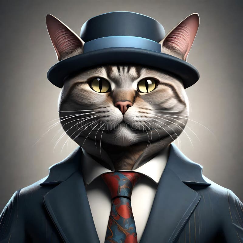 Hyper Realistic Cat Portrait in Modern Dress - NFT Art Stock ...