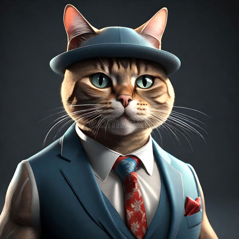 Hyper Realistic Cat Portrait in Modern Dress - NFT Art Stock ...