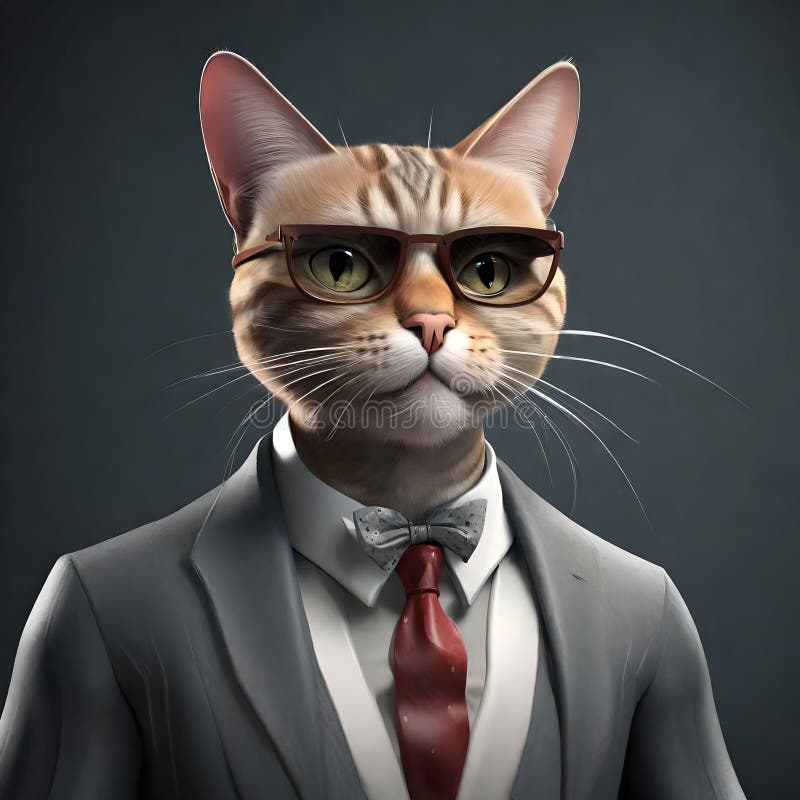Hyper Realistic Cat Portrait in Modern Dress - NFT Art Stock ...