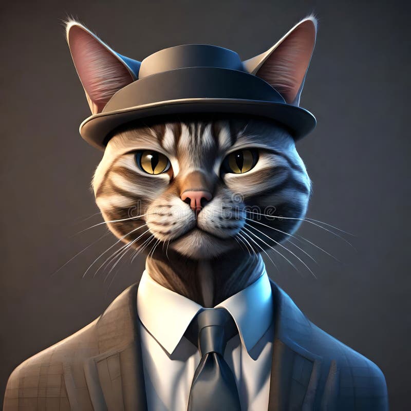 Hyper Realistic Cat Portrait in Modern Dress - NFT Art Stock ...