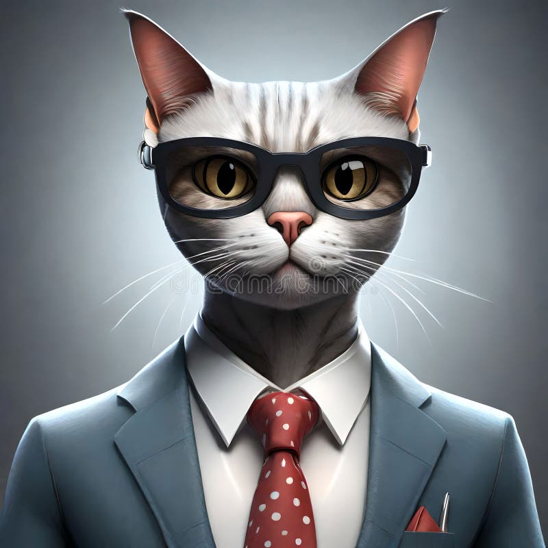 Hyper Realistic Cat Portrait in Modern Dress - NFT Art Stock ...