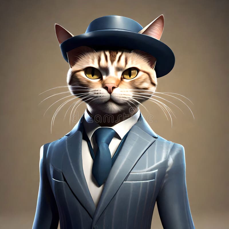 Hyper Realistic Cat Portrait in Modern Dress - NFT Art Stock ...