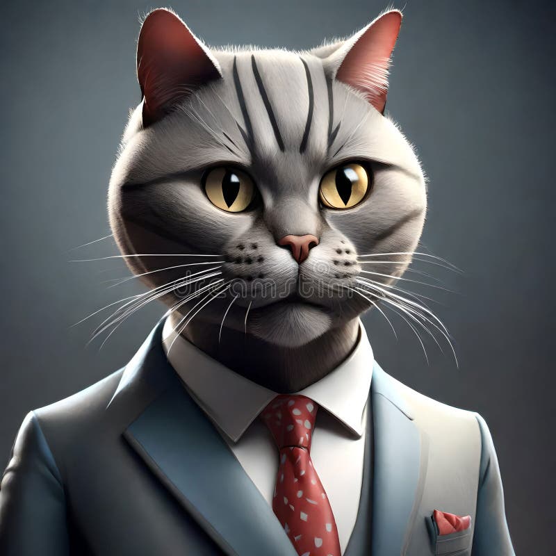 Hyper Realistic Cat Portrait in Modern Dress - NFT Art Stock ...