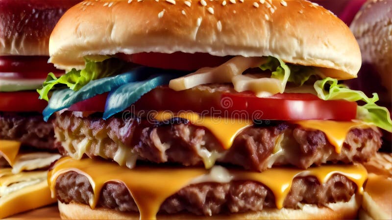 Hyper-Realistic Gourmet Cheeseburger Stock Photo - Image of gourmet ...