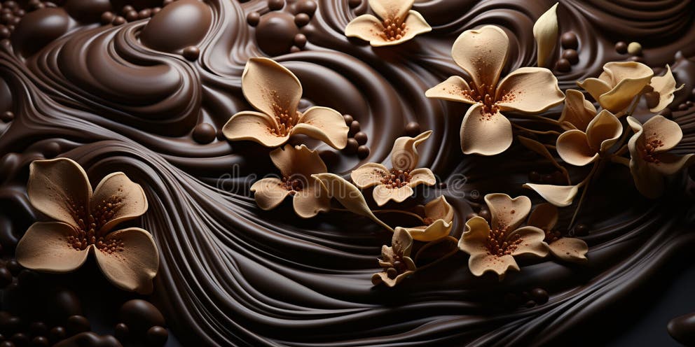 Hyper Realistic Chocolate Abstract Background Design Stock Illustration ...