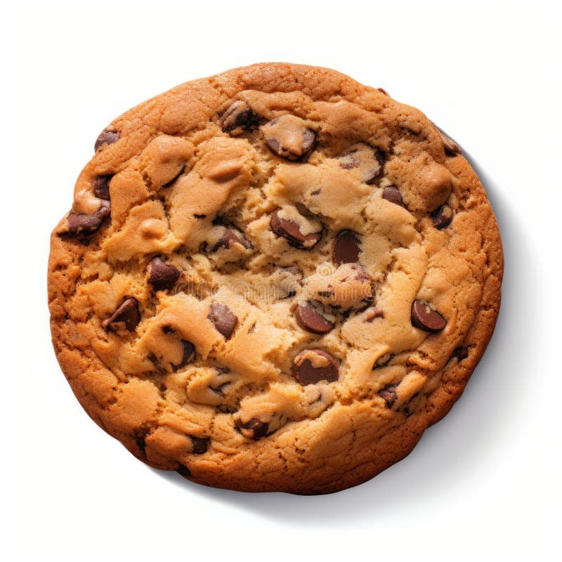 Hyper-realistic Chocolate Chip Cookie on White Background Stock ...