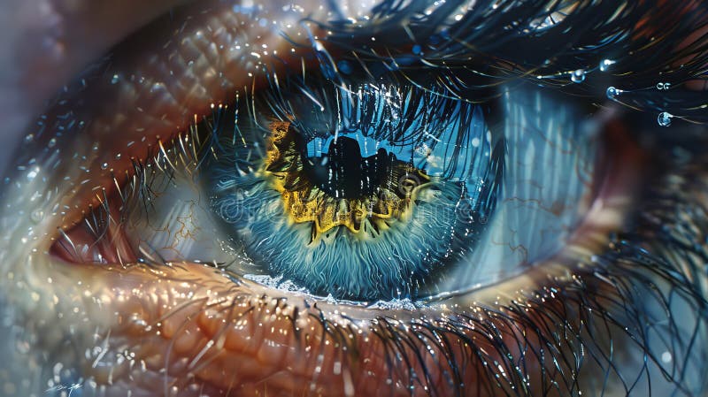 Hyper Realistic Close Up of Human Eye, Showcasing Intricate Iris ...