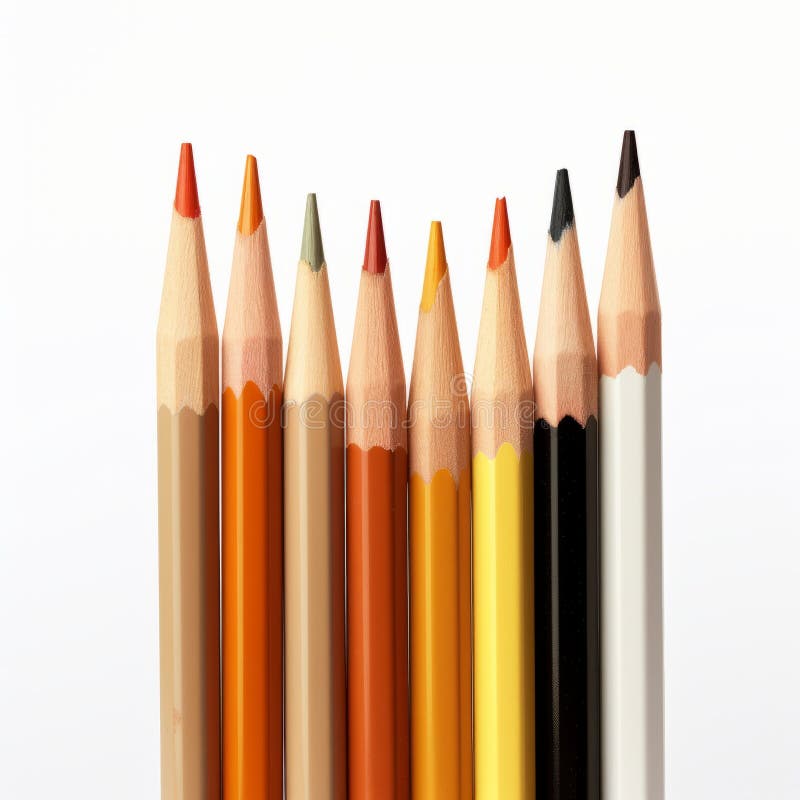 Hyper Realistic Colored Pencils on White Background Stock Illustration ...