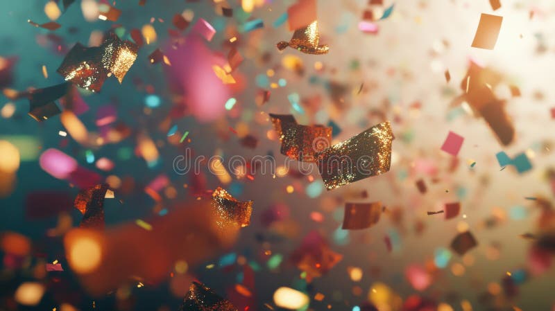 Hyper-realistic Confetti Falling in Slow Motion, with Detailed Textures ...