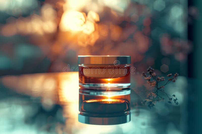 Hyper Realistic Cream Jar Reflection Stock Illustration - Illustration ...