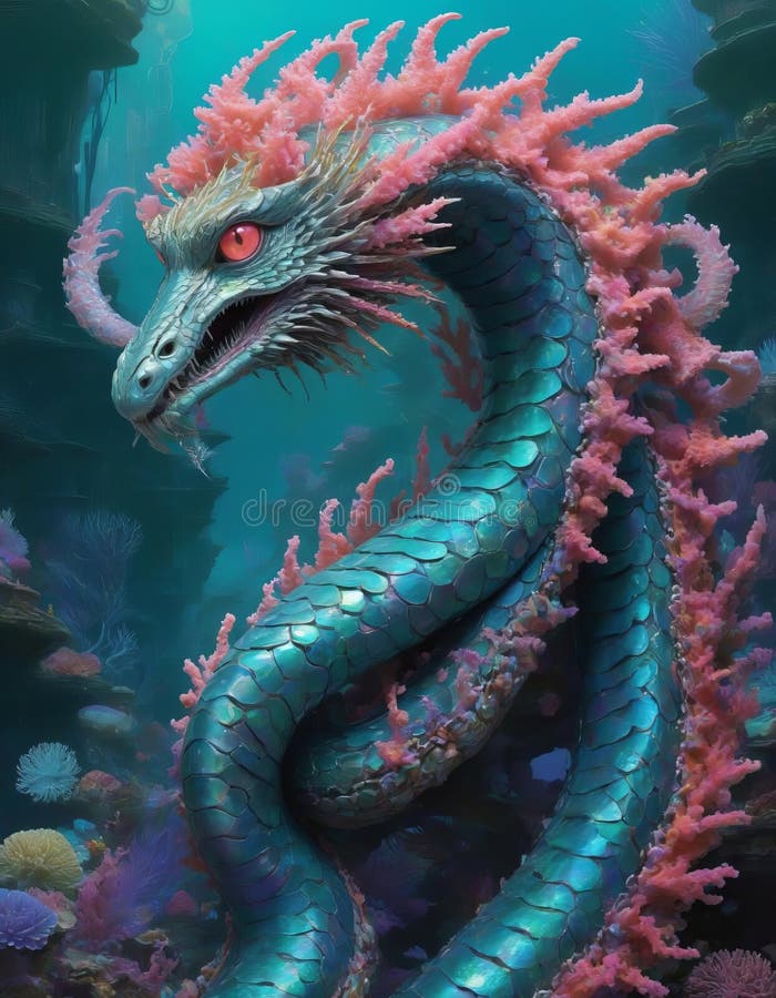 A Hyper-Realistic Cyberpunk Sea Creature Wallpaper Stock Illustration ...